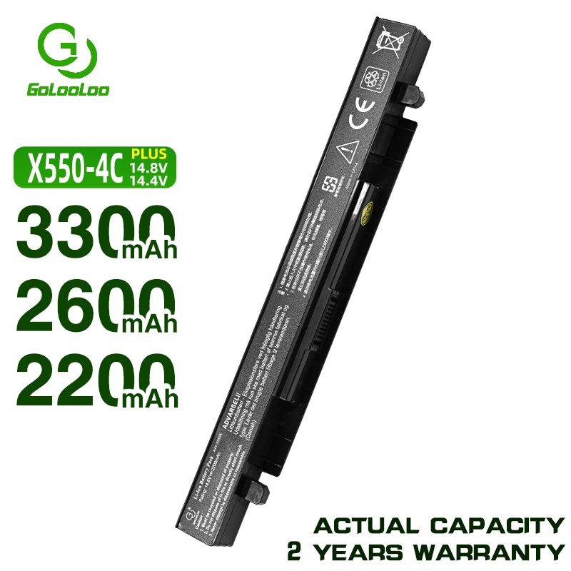 Golooloo 3300mAH A41 X550 A41 X550A laptop Battery for Asus X450 X550 ...