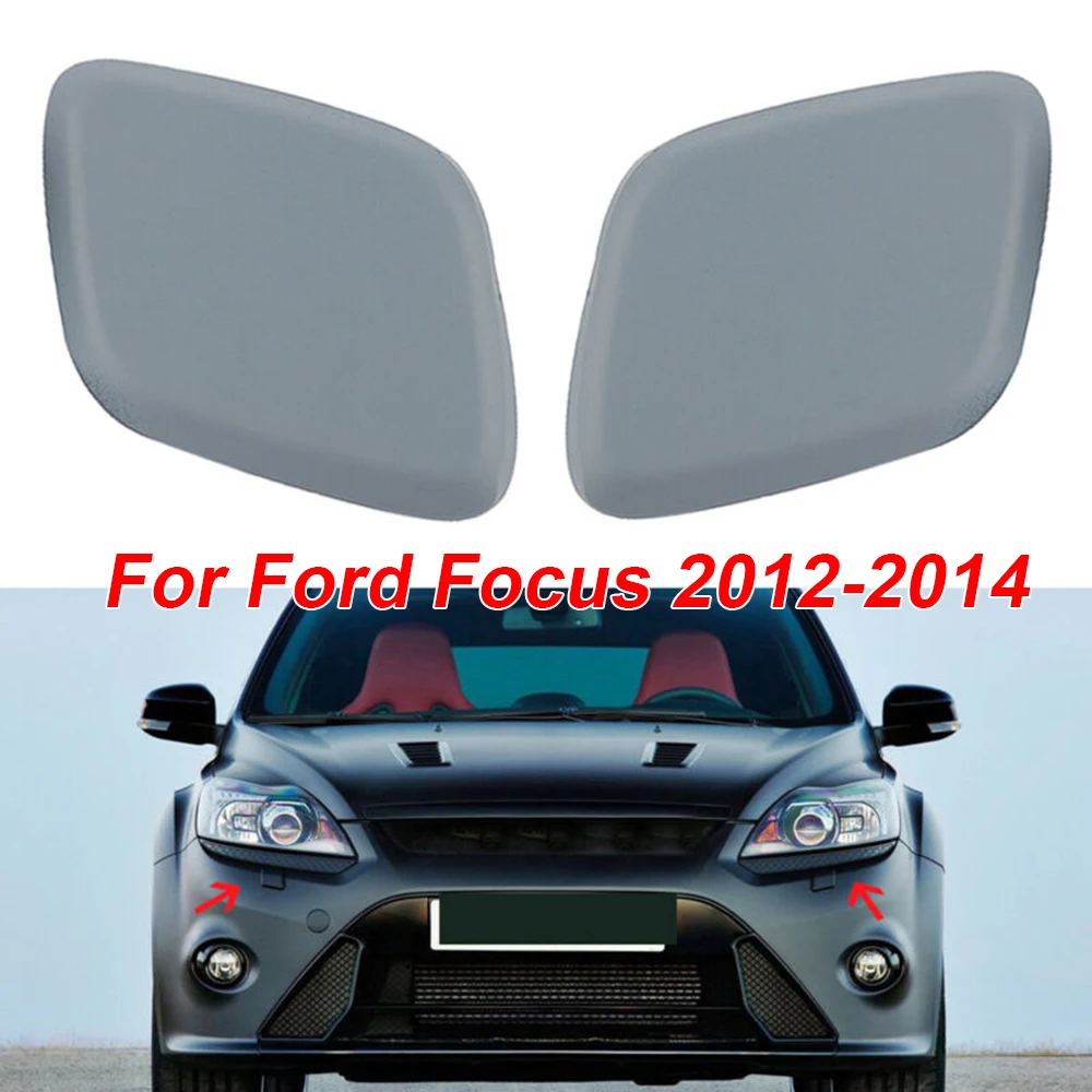 1 Pair Gray Headlight Headlamp Washer Jet Cover Cap For Ford Focus 2012 ...