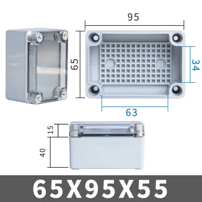 Waterproof junction box IP67 outdoor electrical box transparent cover ...