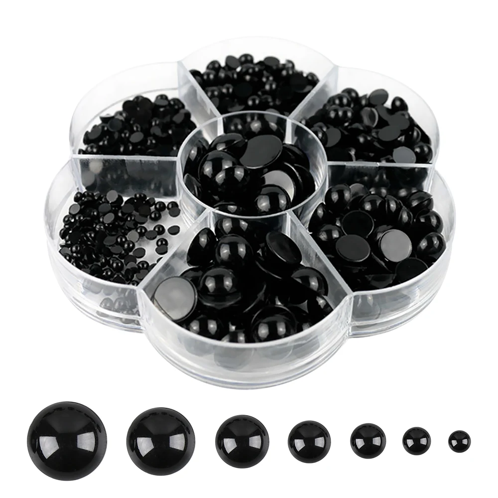 100/500pcs Diy 3-12mm Round Flat Black Eyes Plastic Eyes Eyes For Dolls ...