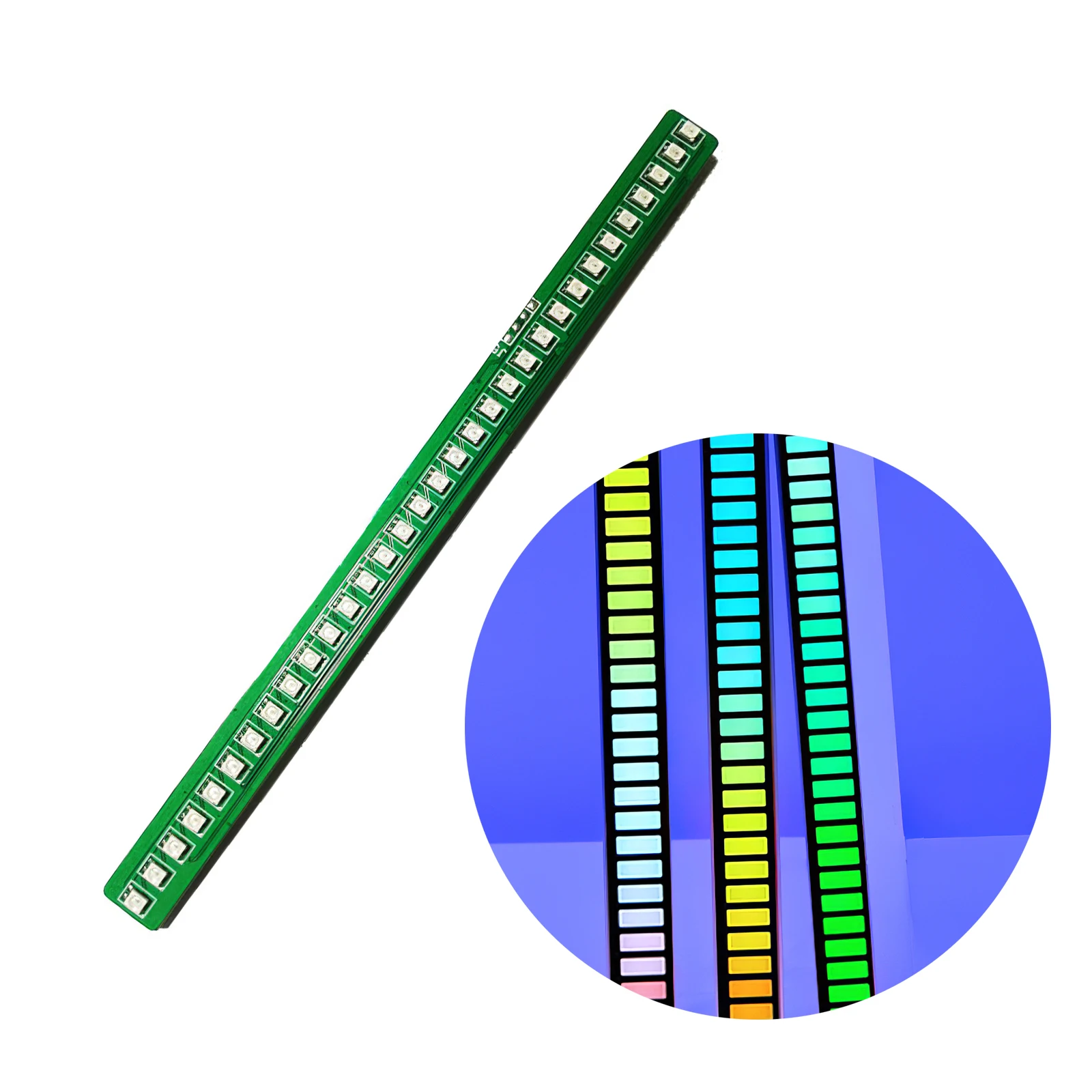 RGB Music Spectrum Display Voice Control Full Color Analyzer Stereo ...