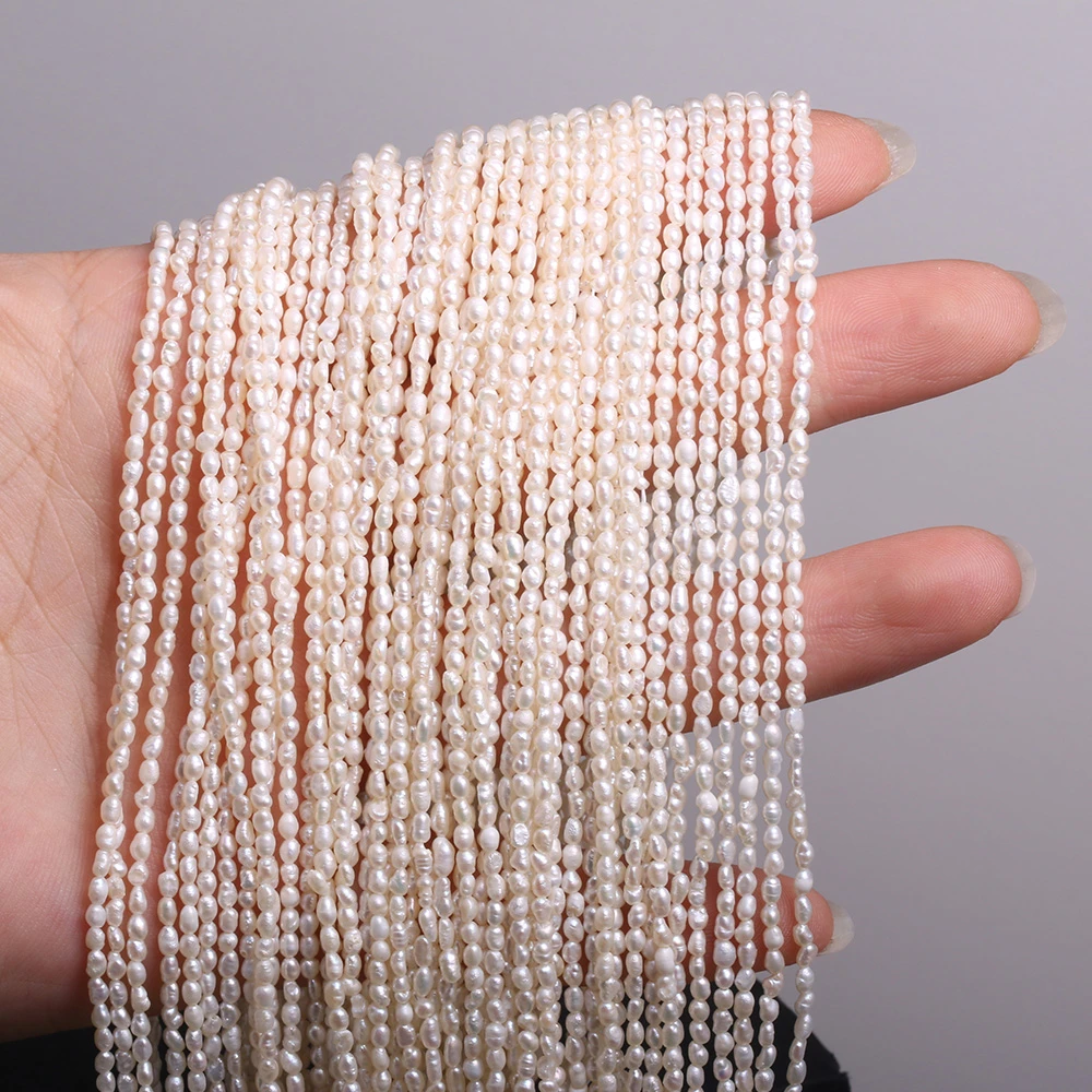 Natural Freshwater Pearl Beaded High Quality Rice Shape Punch Loose ...