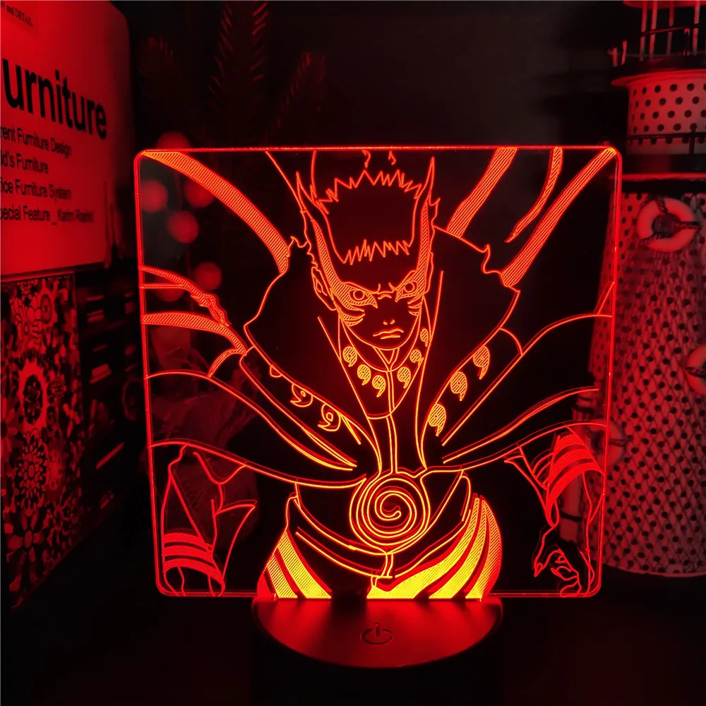 Night Lights Lighting Naruto Uzumaki Baryon Mode LED Night Light Lamp ...