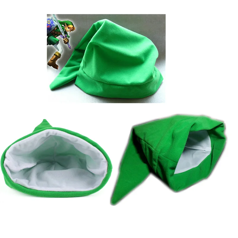 Halloween Game Link Hat Anime Funny Cosplay Green Plush Cap Prop Cute ...