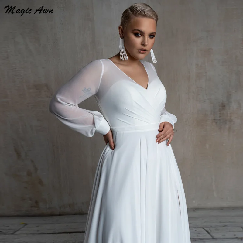 Plus Size White Dress With Sleeves