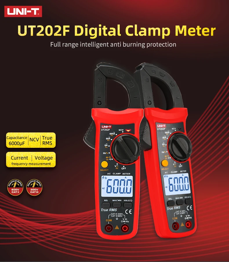 Uni-T UT202 Digitale Strommesszange Digital Multimeter Messgerät AC/DC ...