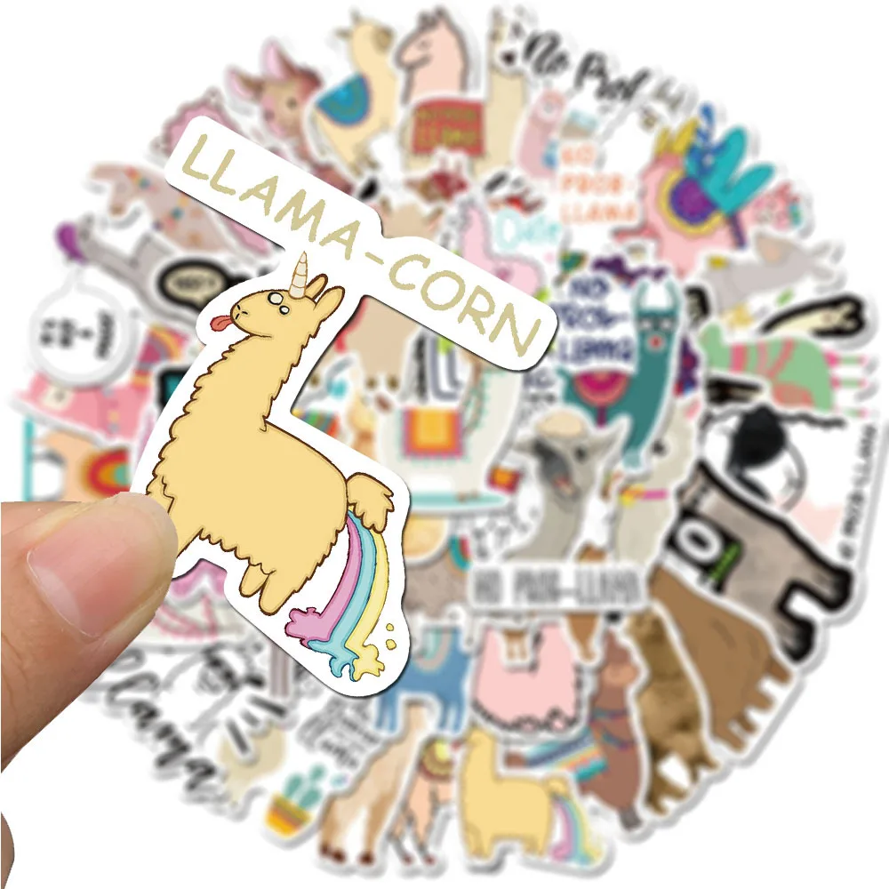 50 PCS Llama Alpaca Cute Sticker Kawaii Cartoon Camel Sheep Animal ...