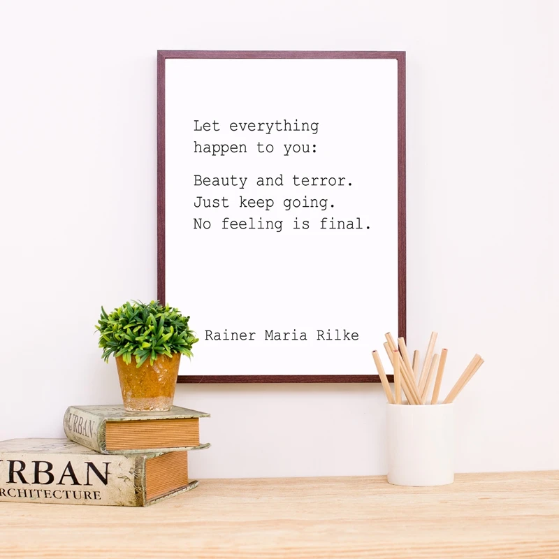 Rainer Maria Rilke Poesie Druck Schwarz Weiß Gedicht Zitate ...