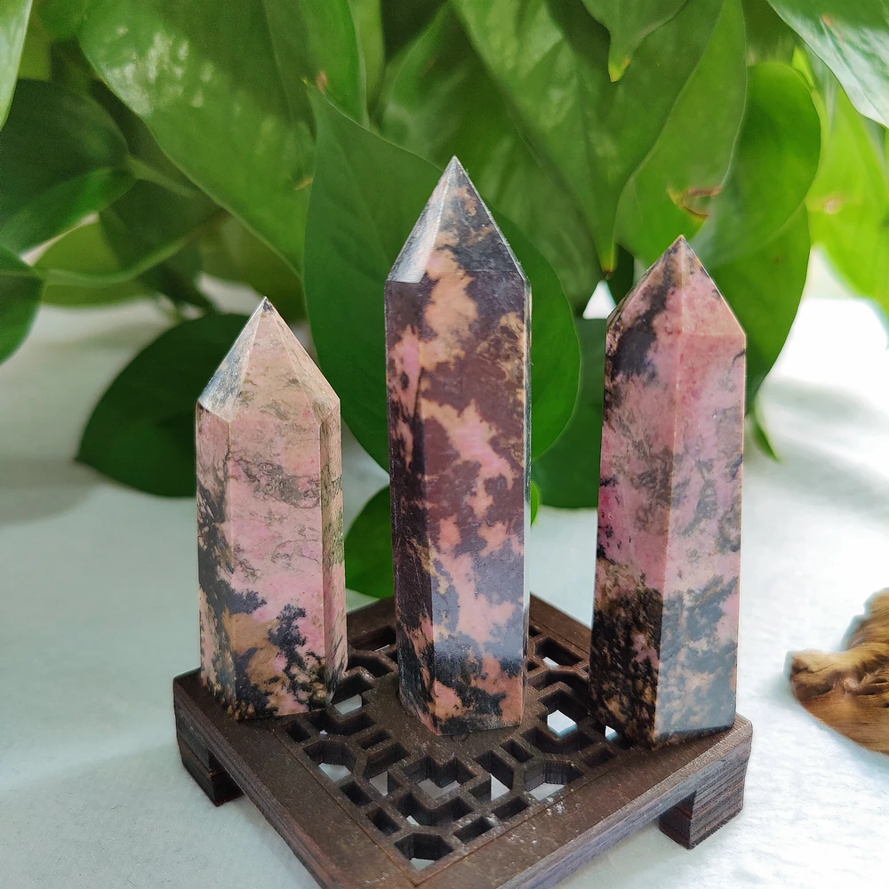 Art Objects Sculpture Rhodonite Tower Point Obelisk Natural Stone ...