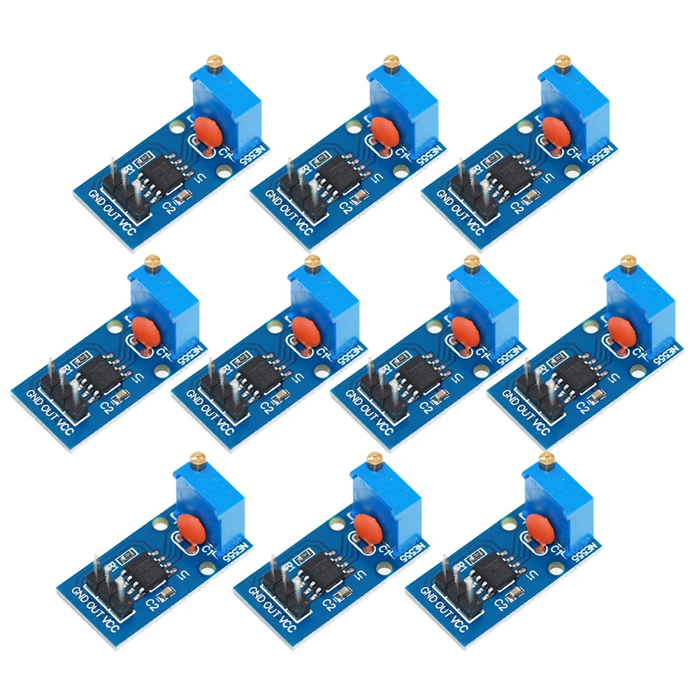 10Pcs 5V-12V NE555 Adjustable Resistance Frequency Pulse Generator ...