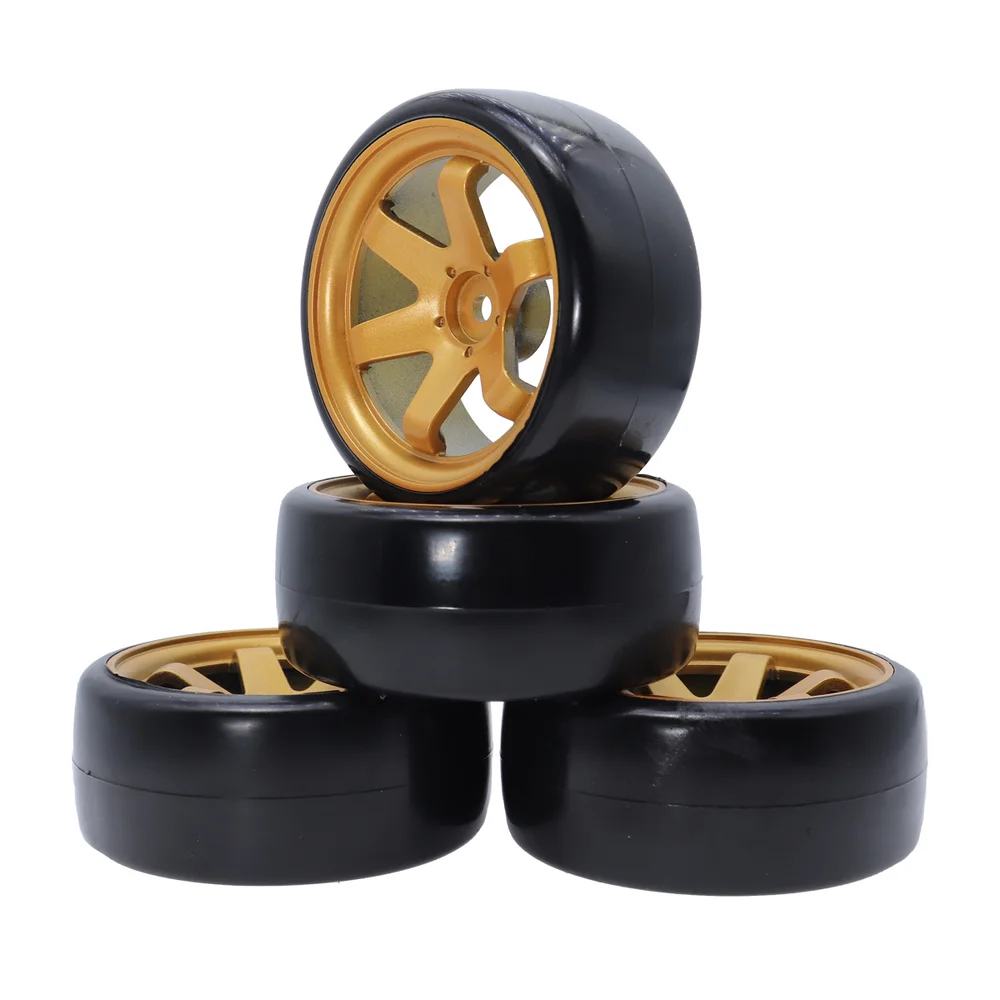 4PCS 1/10 Drift On Road Car Tires Wheels Hub Rim 60mm for 1:10 RC HSP ...