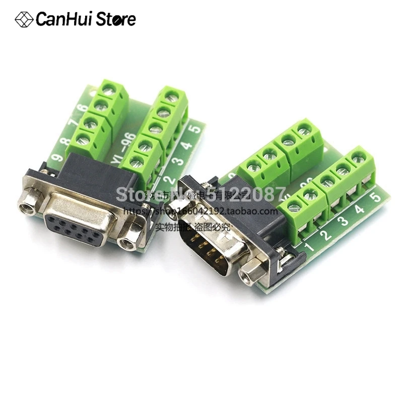 Adaptador fêmea e macho db9, módulo terminal de sinais, série rs232 para terminal db9, conector ...