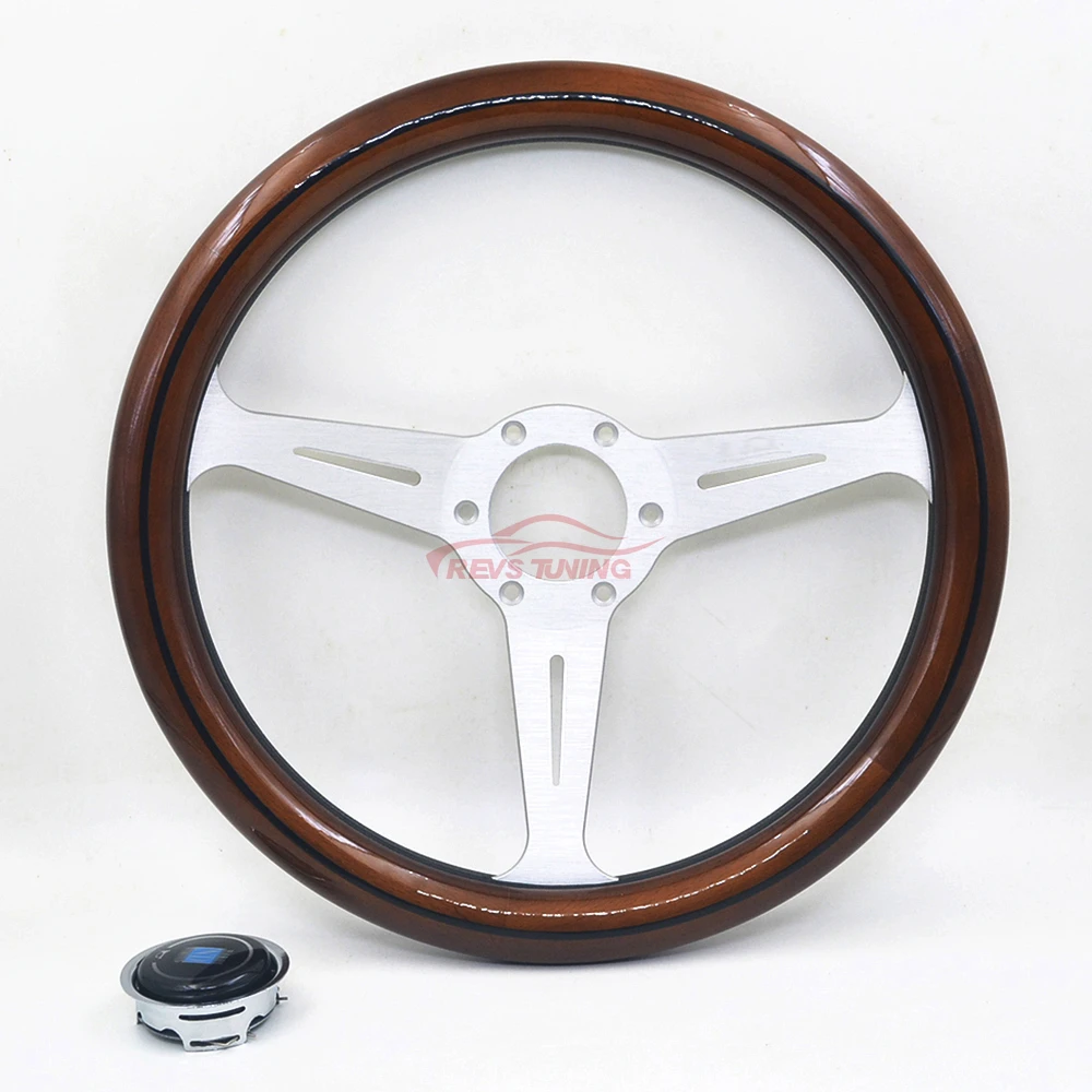 Volante de madera Universal ND para coche de carreras deporte, 350mm ...