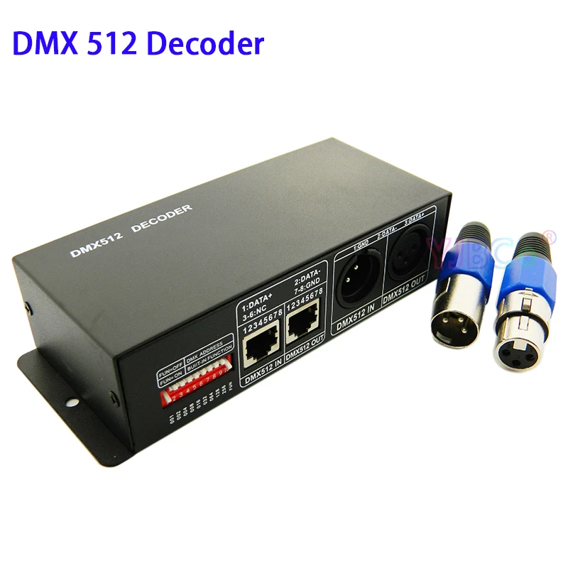 DC 5V 12V 24V RGB 3CH DMX 512 Decoder led Strip Light controller DMX to ...