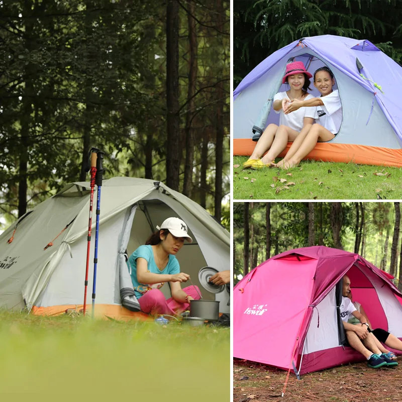 2 Person Outdoor Pole Camping Tent 4 Seasons Hiking Rainproof Double ...