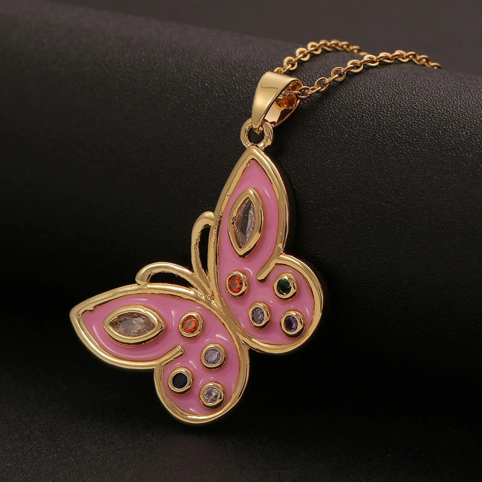 insect charm butterfly light gold enamelled purple Craft Supplies ...