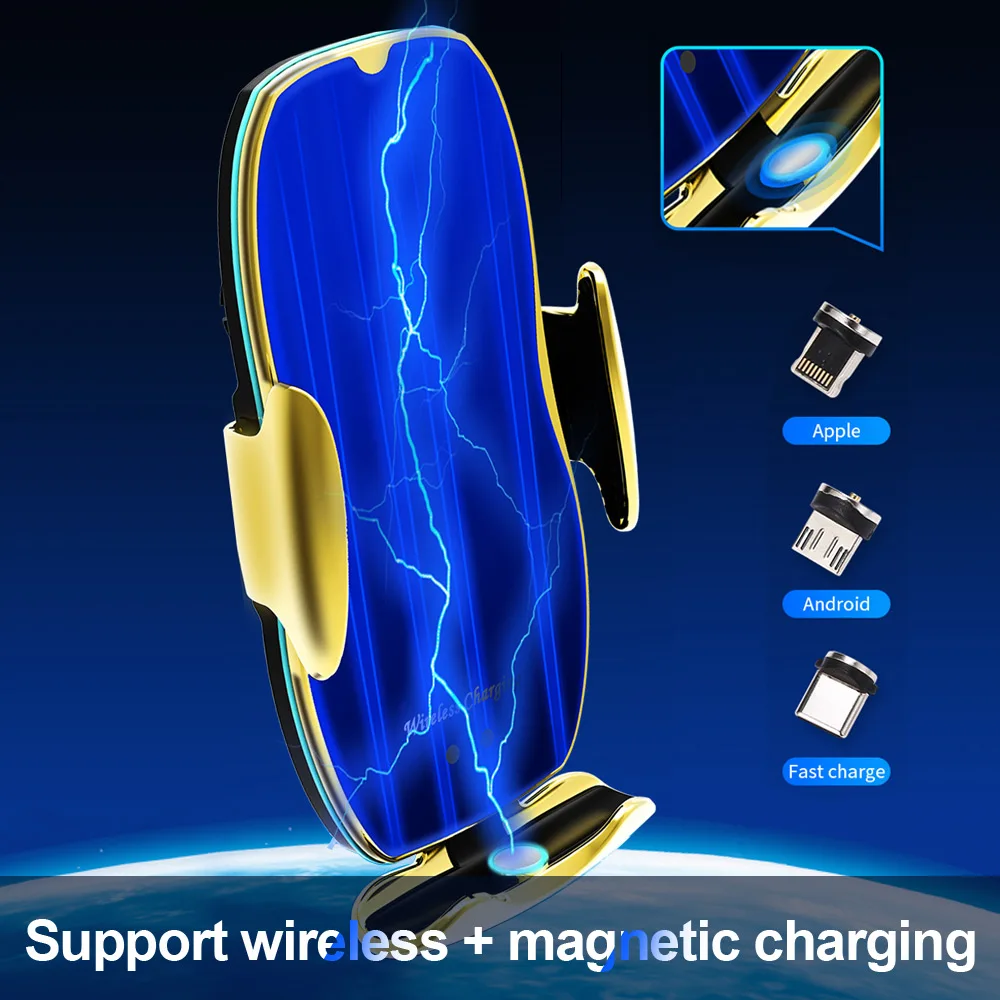 15W Automatic Clamping Qi Wireless Charger Car Phone Holder Universal ...