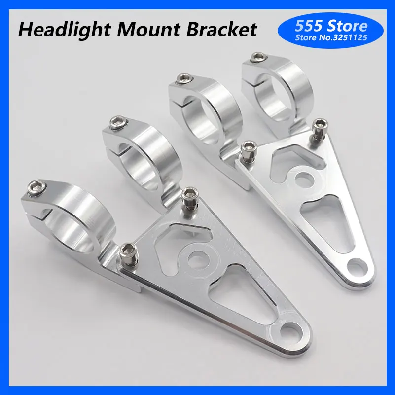 Motorcycle Headlight Mount Bracket Silver 30mm 33mm 37mm 38mm 39mm 45mm ...
