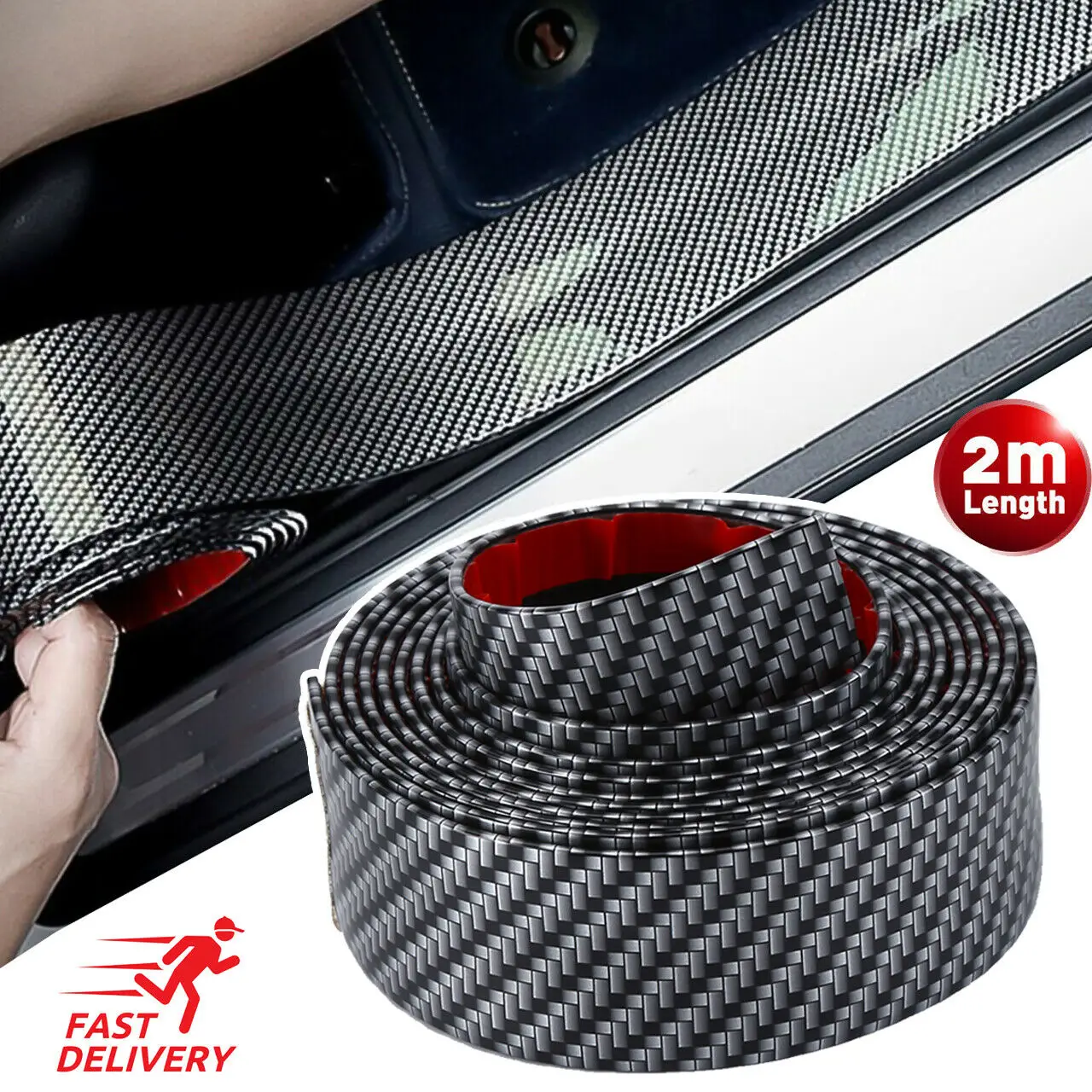2M Car Stickers Anti Scratch Door Sill Protector Rubber Plate Trim ...