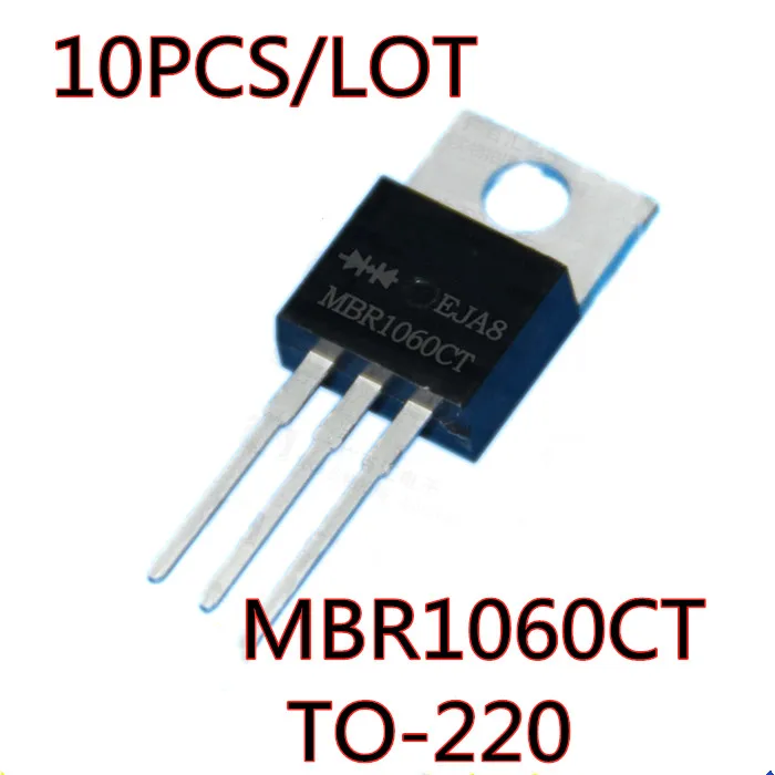 10PCS/LOT MBR1060CT 1060CT TO 220 10A 60V Steel Sealed Schottky Tube In ...