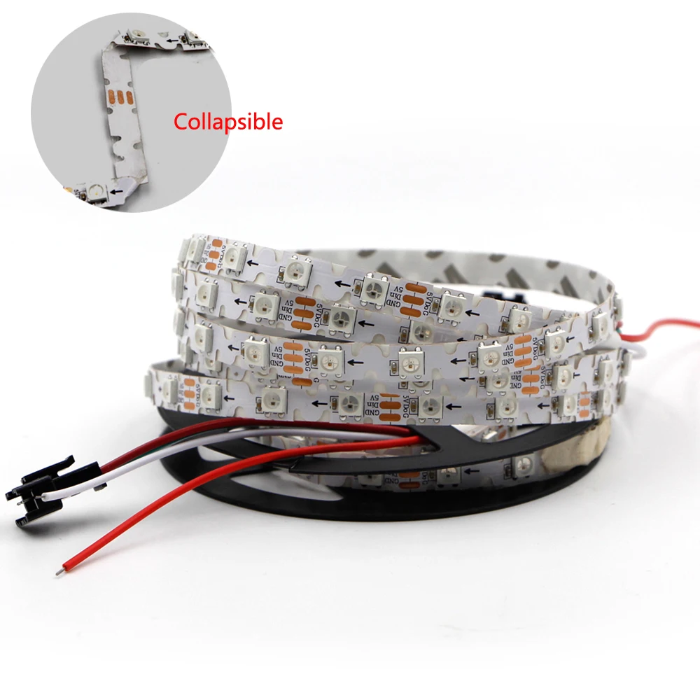 WS2812B S Shape Pixel LED Strip Light 5V Narrow Side WS2812 IC Bendable ...