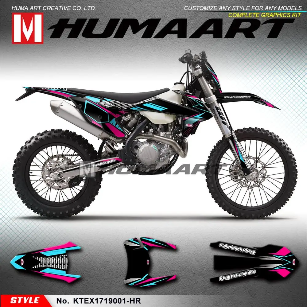 HUMAART Motocross Graphics Vinyl Stickers Enduro Decal Wrap Kit for 125 ...