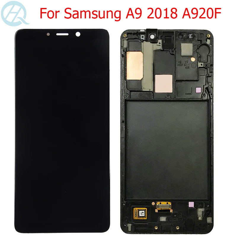 삼성 갤럭시 A9 2018 디스플레이용 정품 A920F LCD, 프레임 포함, 삼성 A9S A9 스타 SM-A920F DS ...