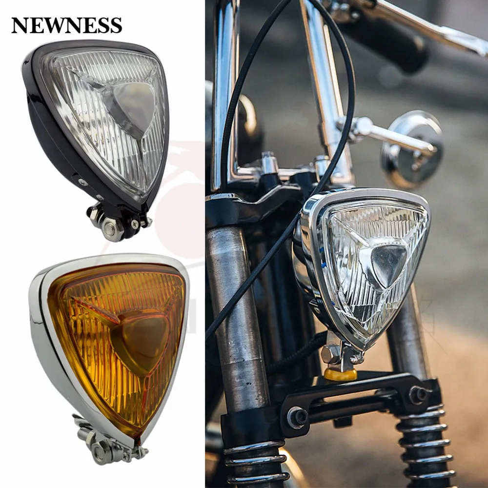 Universal Mini Thin Section Triangle Motorcycle Headlight Light For Bmw ...