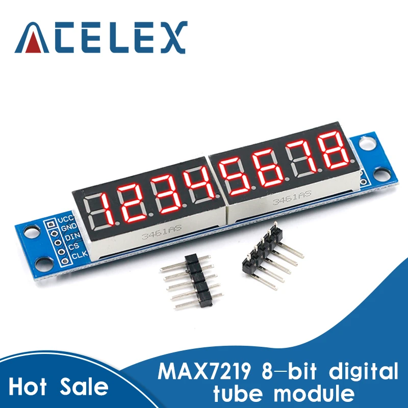 MAX7219 LED Dot Matrix 8 Digit Digital Tube Display Control Module 3.3V ...