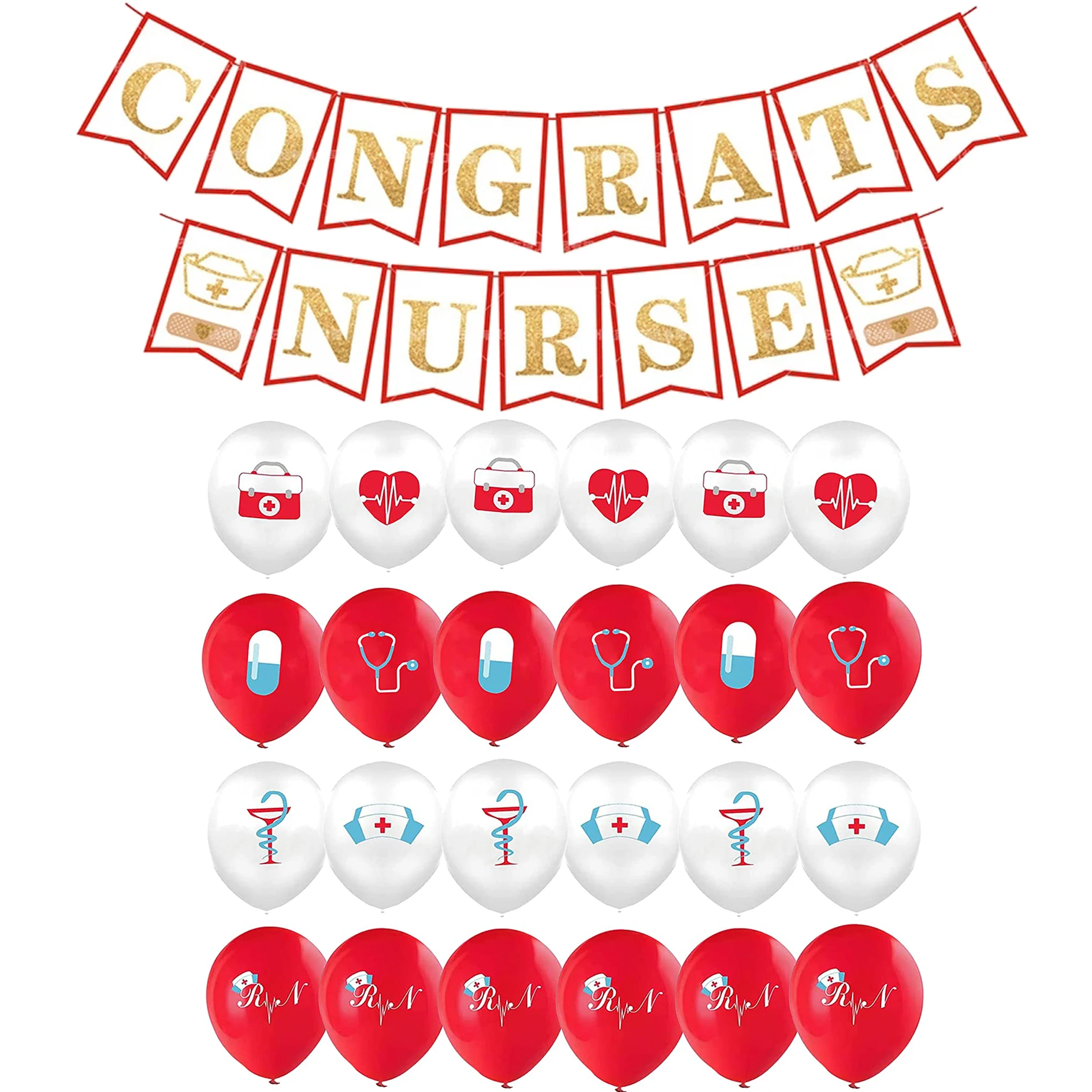 Nurse Graduation Banner Angel Nurse Balloon Set-nurse Party Supplies ...