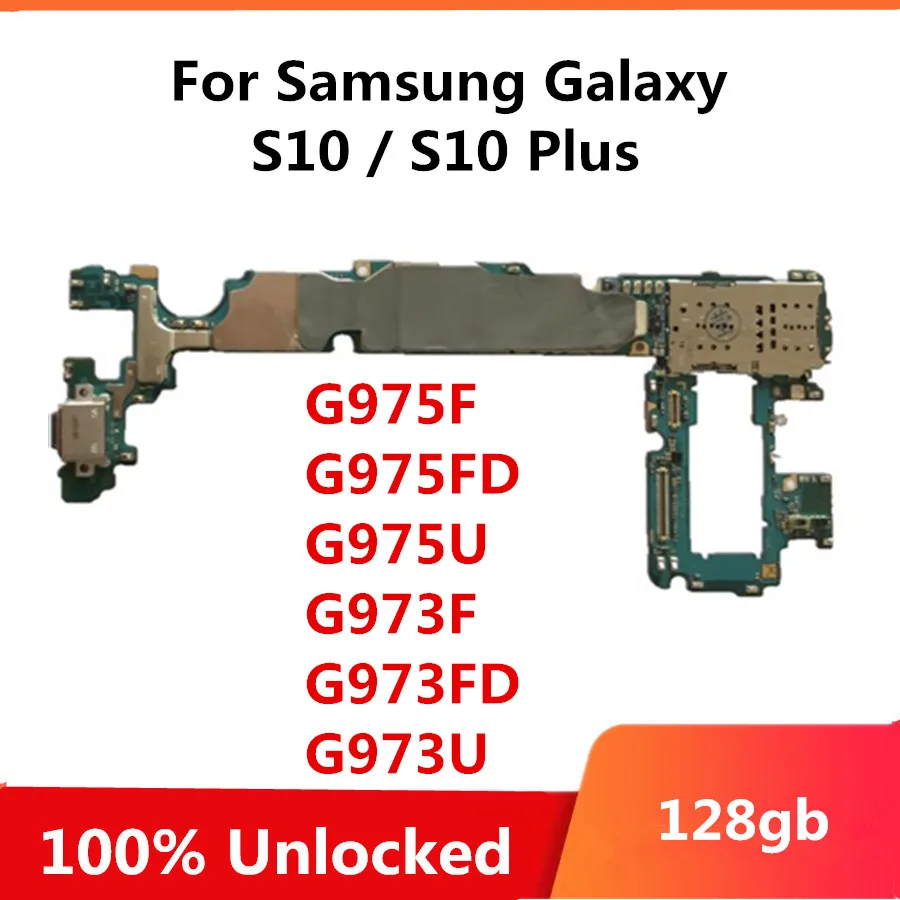 Para Samsung Galaxy S10 / S10 Plus / S10E placa base G975F G975FD G975U ...
