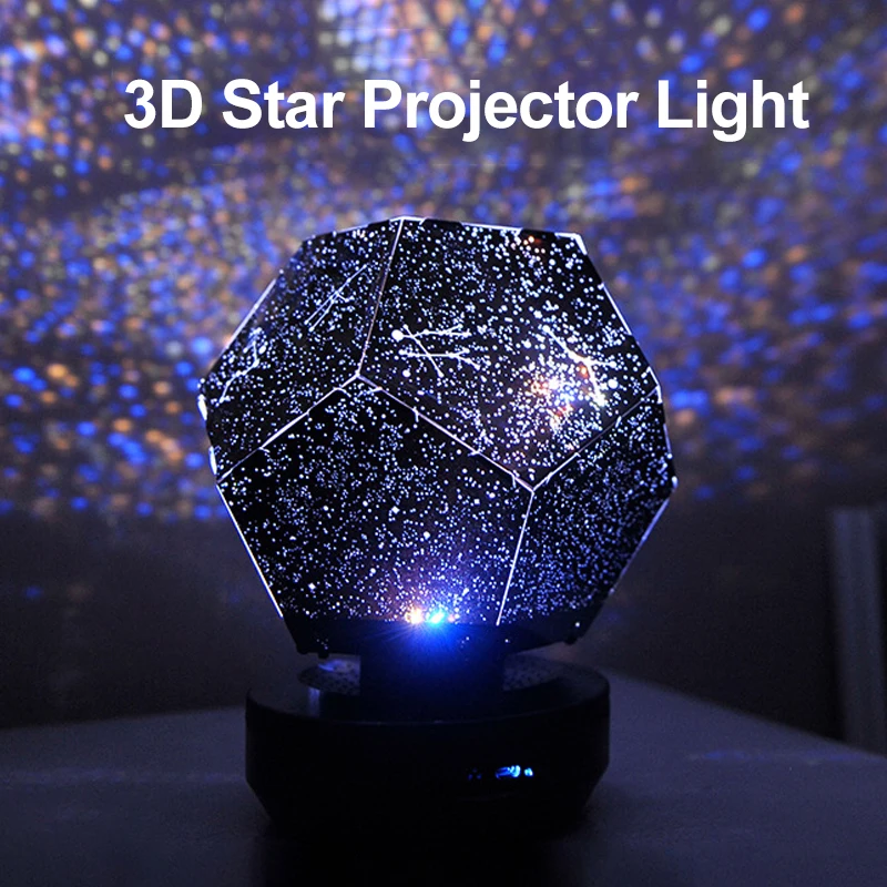 3D Star Projector Light Romantic LED Starry Night Lamp for Kids Bedroom ...