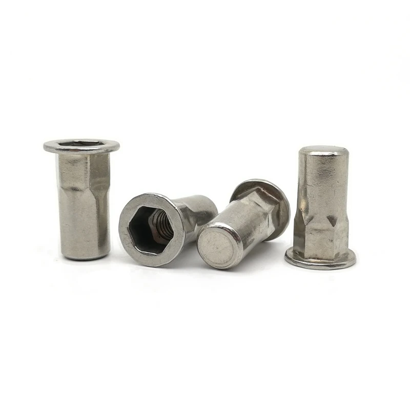 Fasteners Nuts uxcell M5 Carbon Steel Rivet Nuts Flat Head Insert ...
