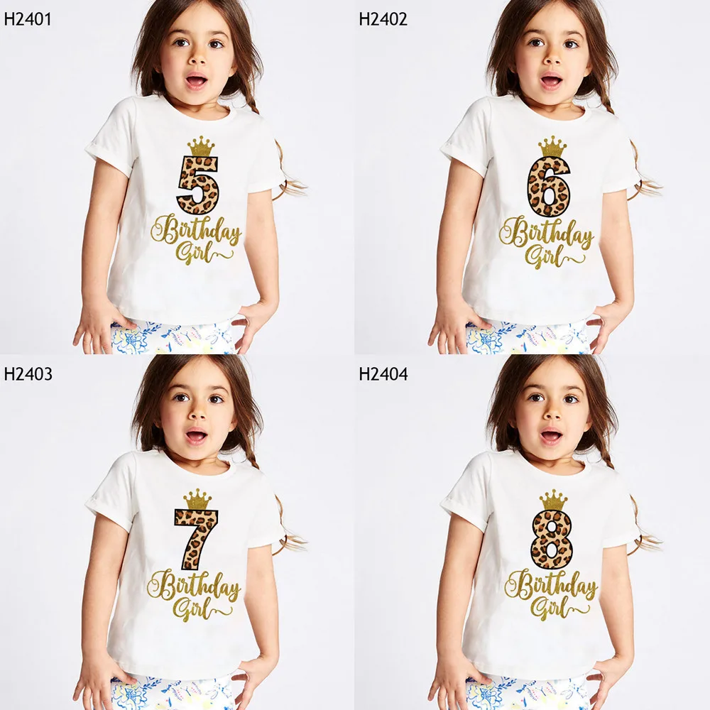 Birthday Girls Number T Shirt Children Happy Birthday Princess Present ...