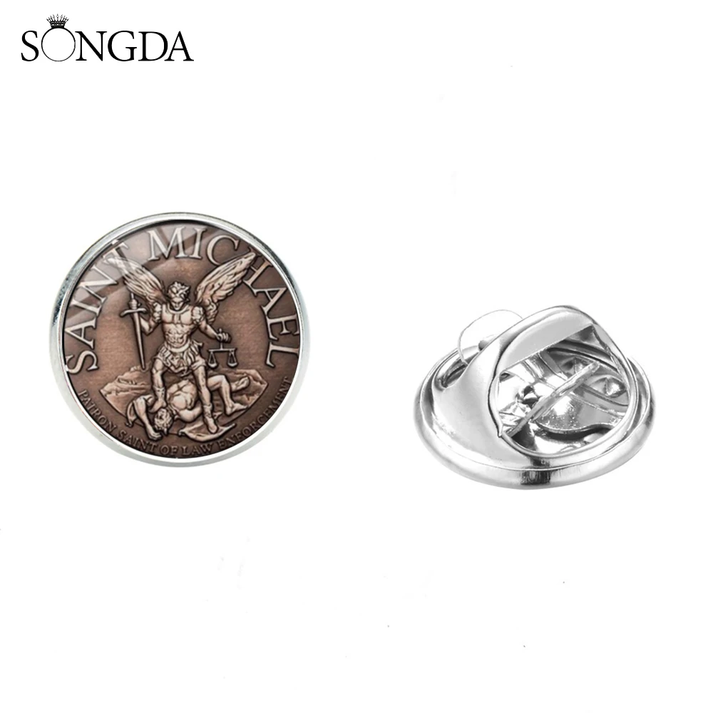 Archangel St.Michael ปลอกคอป้าย St.Michael Protect Me Saint กระจกรอบ ...