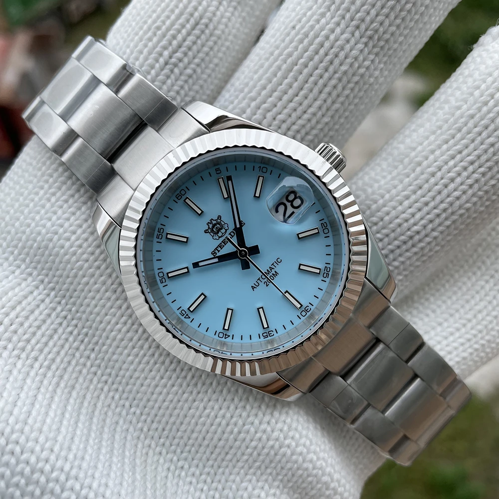 Steeldive Design Sd1933 Date Tiffany Blue Men's Diving Mechanical Watch ...