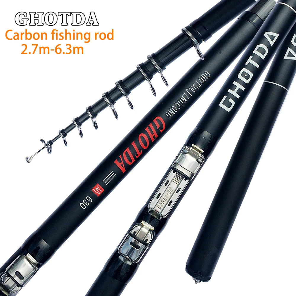 GHOTDA Rock Fishing Rod Ultralight Hard Carbon Fiber Spinning ...