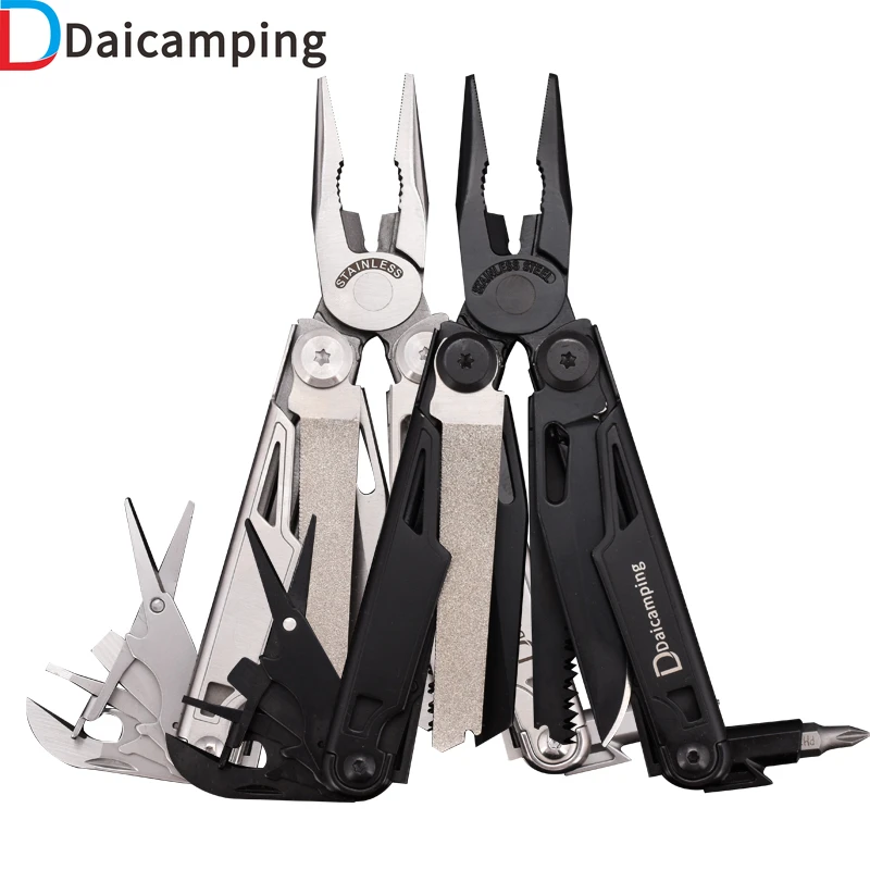 Daicamping pinzas multifuncionales DL12, 7CR17MOV, cuchillo plegable ...