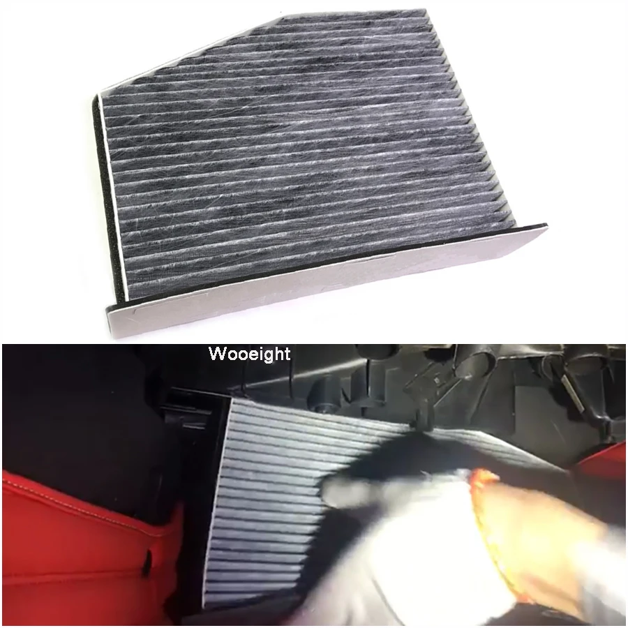 Wooeight 1X 카본 캐빈 에어 필터, 골프 제타 MK5 MK6 파사트 B6 B7L CC 티구안 캐디 시트, 아우디 레온 ...