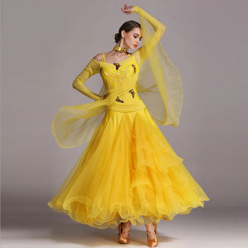 Vestido de salão padrão de leopardo, para dança de salão, vestido ...