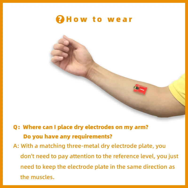 Biosensor EMG Biometrics Dry Electrode Wearable Muscle Signal Sensor ...