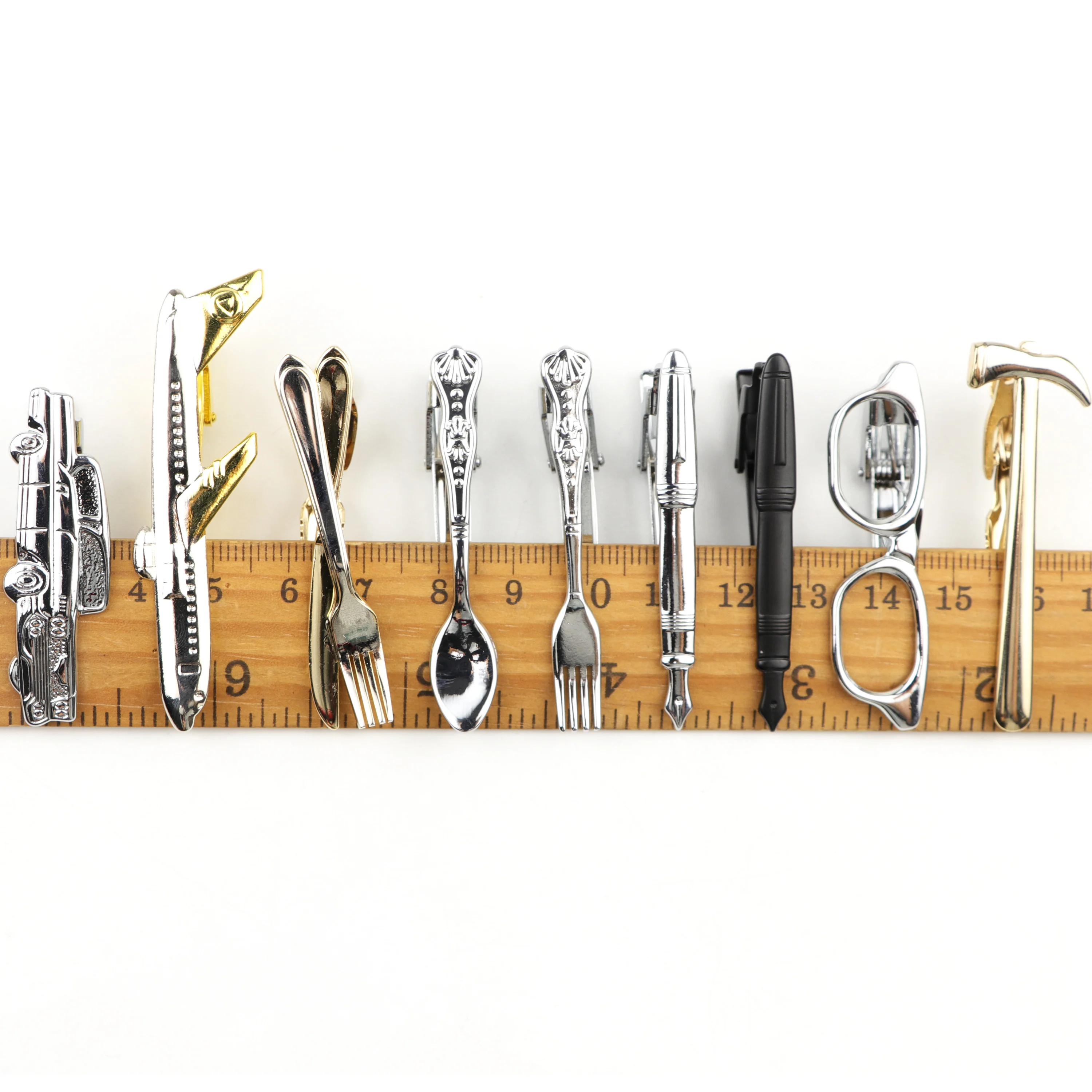 Men-s-Neck-Tie-Pin-Clips-Clasp-Chrome-Stainless-Steel-Jewelry-Fork ...