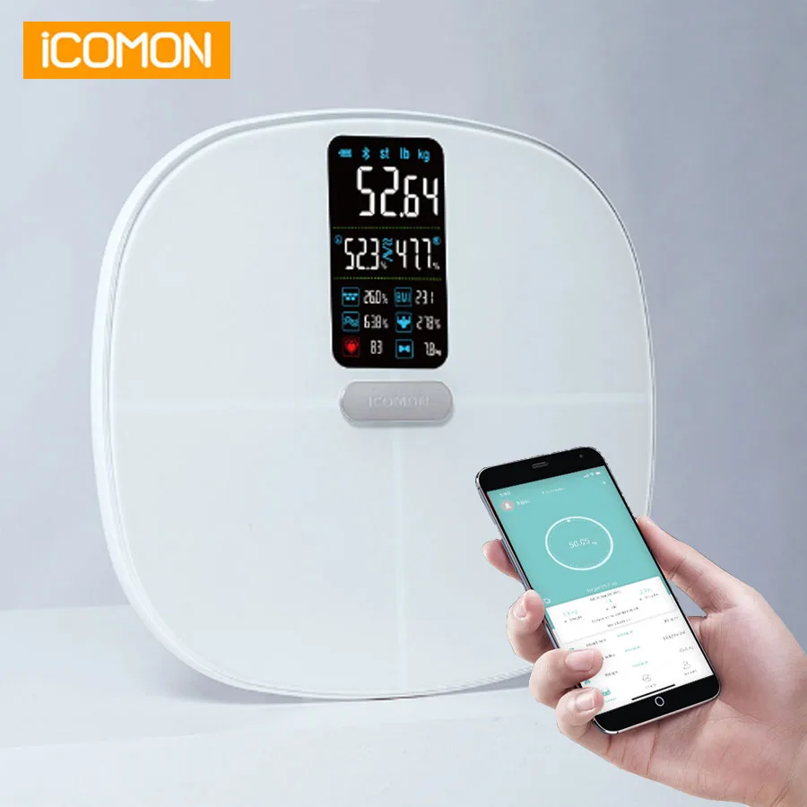 Báscula Digital de peso y grasa corporal, balanza de baño inteligente electrónica, balanza de ...