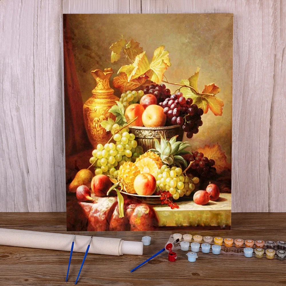 Art & Collectibles Painting Acrylic Woman Portrait Painting Fruits ...