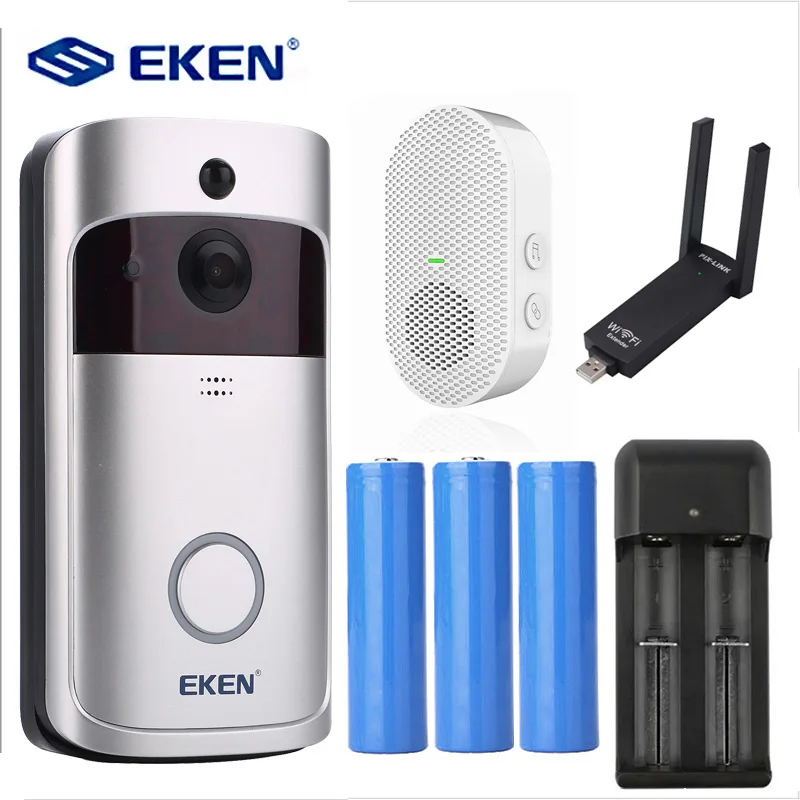 EKEN V5 Smart WiFi Video Doorbell Camera Visual Intercom with Chime ...