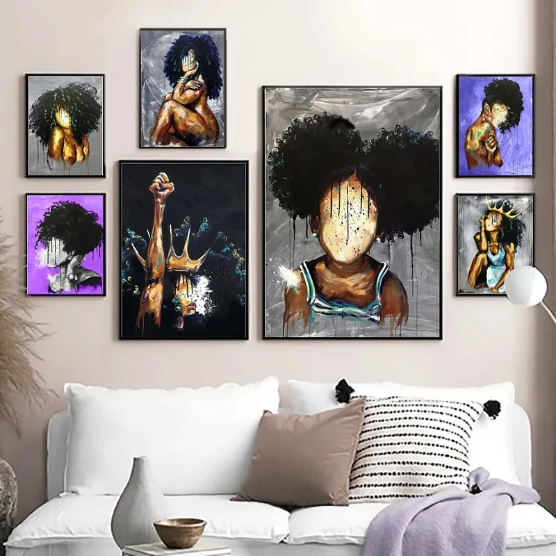 Nordic Abstract Fuzzy Girl Portrait Photo Printing Poster Watercolor ...