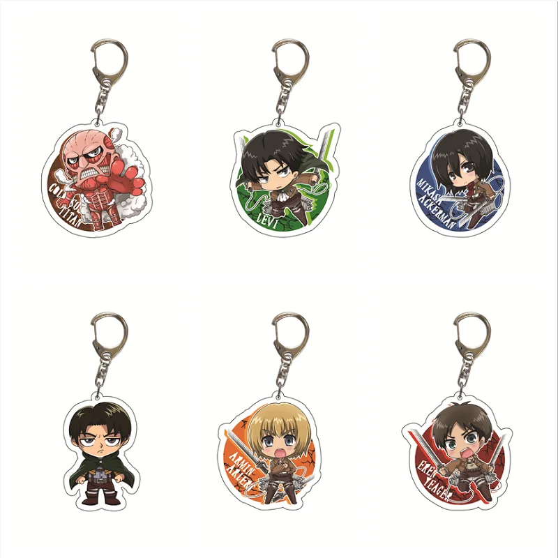Attack on Titan Keychain Double Sided Acrylic Key Chain Kawaii Eren Q ...