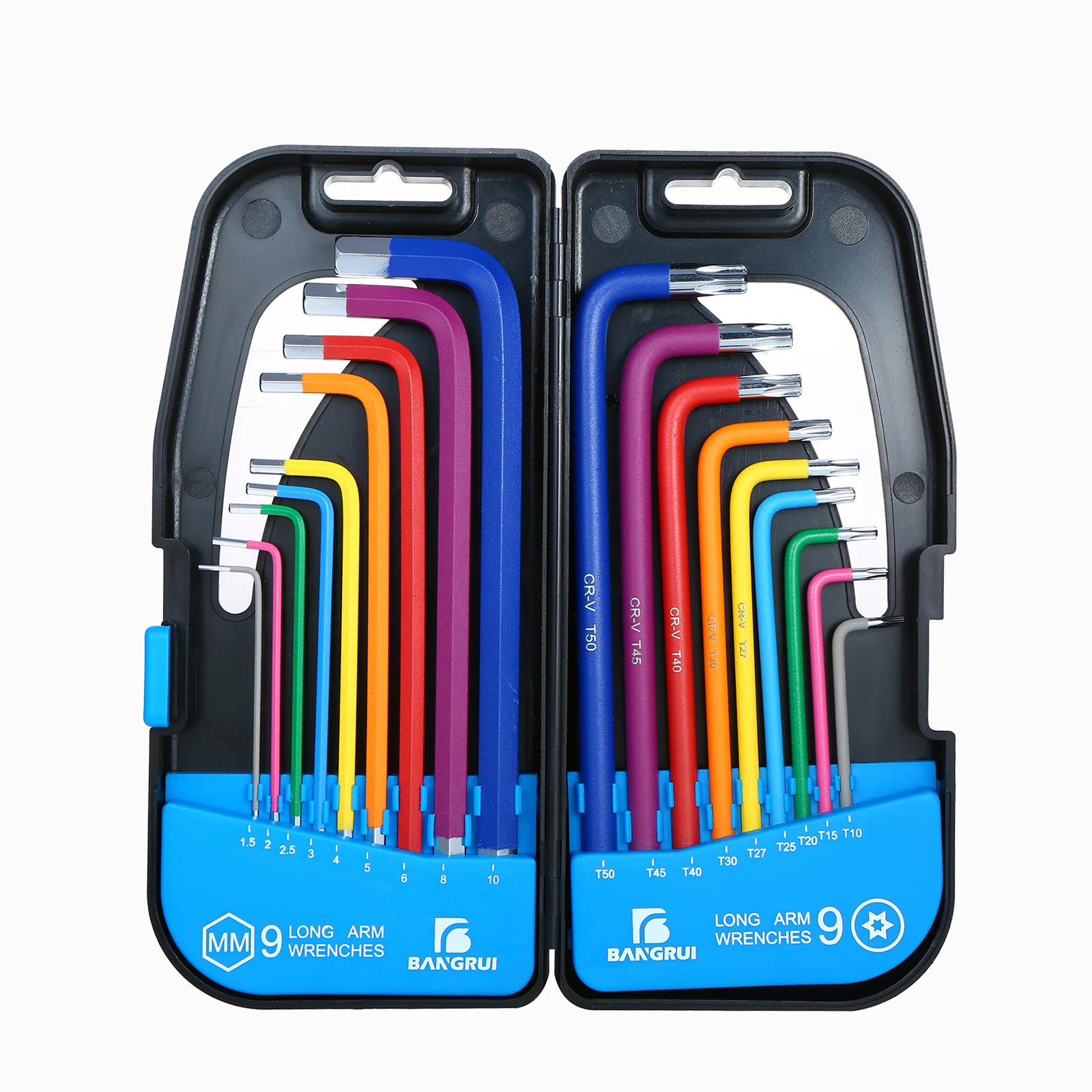 18pcs Multicolour L-key Set Metric Star Long Arm Ball End Hex Key Set ...