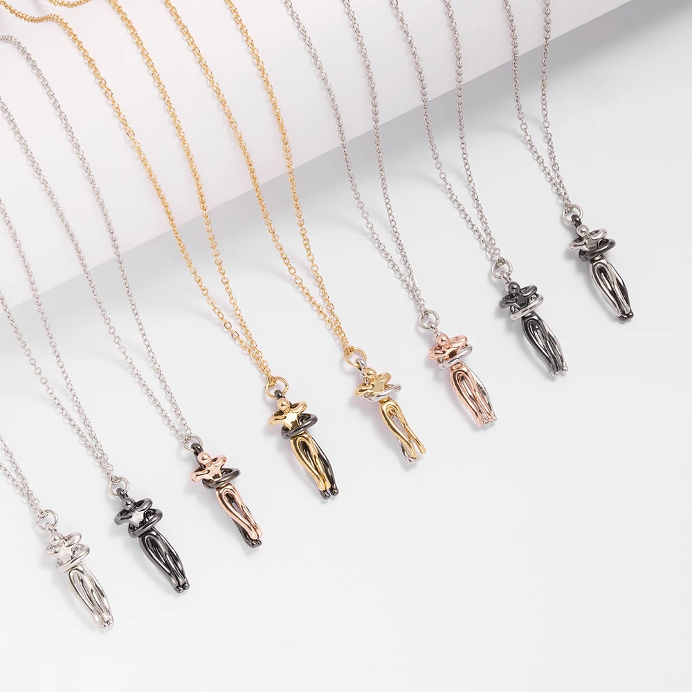 Fashion-Hugging-Necklace-Jewelry-Choker-Hug-Pendant-Chain-Men-Necklaces ...