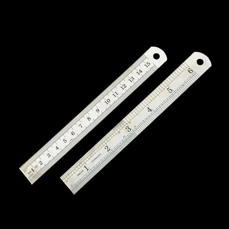 Straight-Ruler-15cm-6-inch-Double-Side-Stainless-Steel-Measuring ...